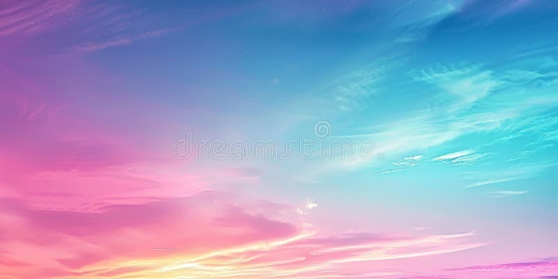A Stunning Pastel Gradient Sky with Soft Clouds Creates a Beautiful and ...