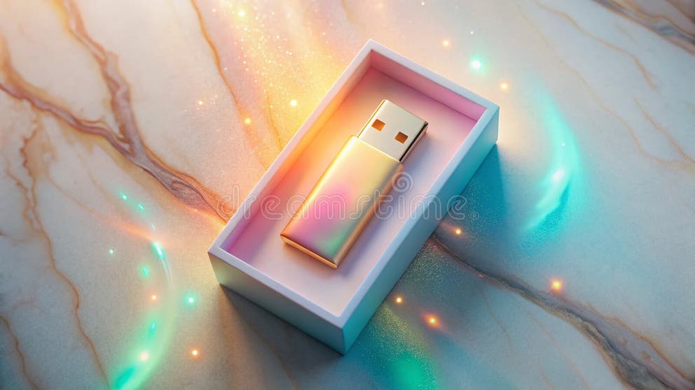 Stunning Pastel Marble USB Flash Drive Packaging a Flat Lay Design ...