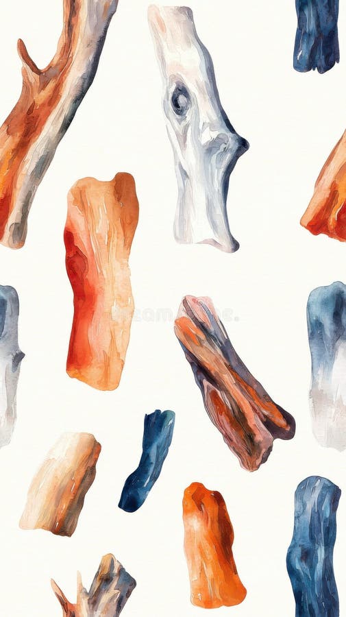A Stunning Pattern of Watercolor Painted Rocks in Various Colors and ...