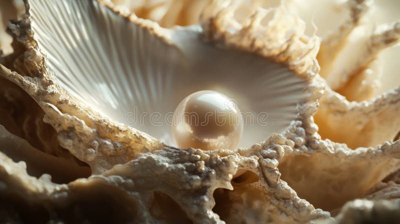 A Stunning Pearl Resting in a Delicate Seashell, Showcasing Intricate ...