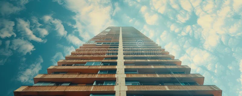 Stunning Perspective of Skyscraper Reaching Toward a Cloudy Sky ...