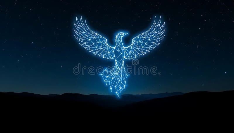 Stunning Phoenix Artwork Night Sky Digital Art Stock Illustration ...
