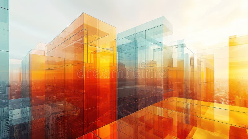 Glassy Abstractions: Multiple Exposures of Modern Architecture Stock ...