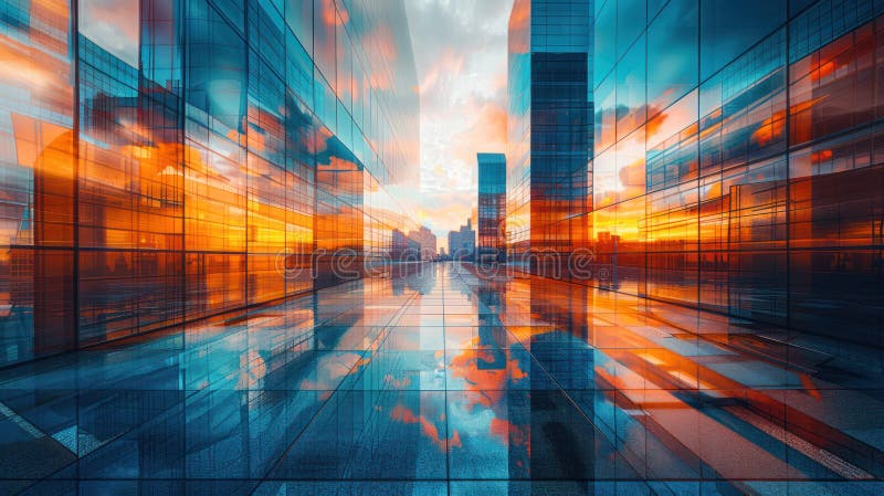 Glassy Abstractions: Multiple Exposures of Modern Architecture Stock ...