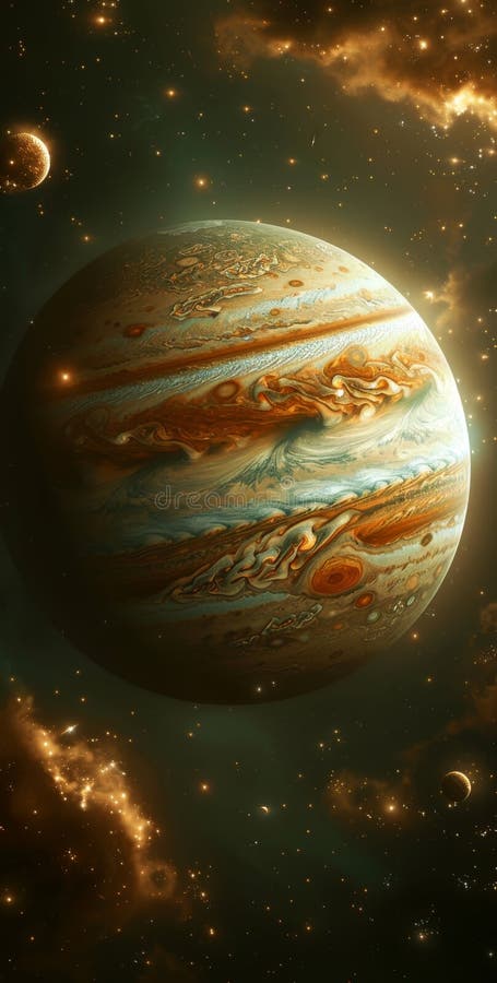 Stunning Photo of Planet Jupiter Surrounded by Stars in Cosmic Space ... Stunning Photo of Planet Jupiter Surrounded by Stars in Cosmic Space ...