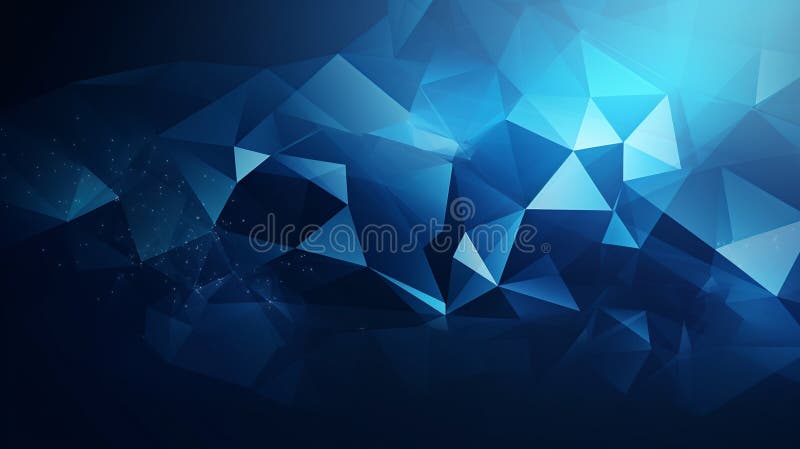 Blue Gradient Polygon Mosaic: Abstract Triangular Low-Poly Vector Background Stock Illustration ...