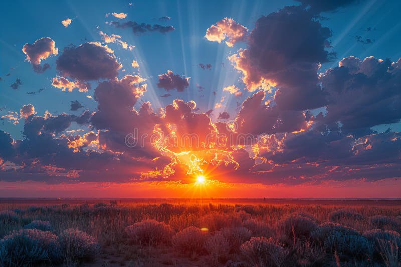 A Stunning Photo of the Sun Setting Behind Clouds, with Rays of Light ...