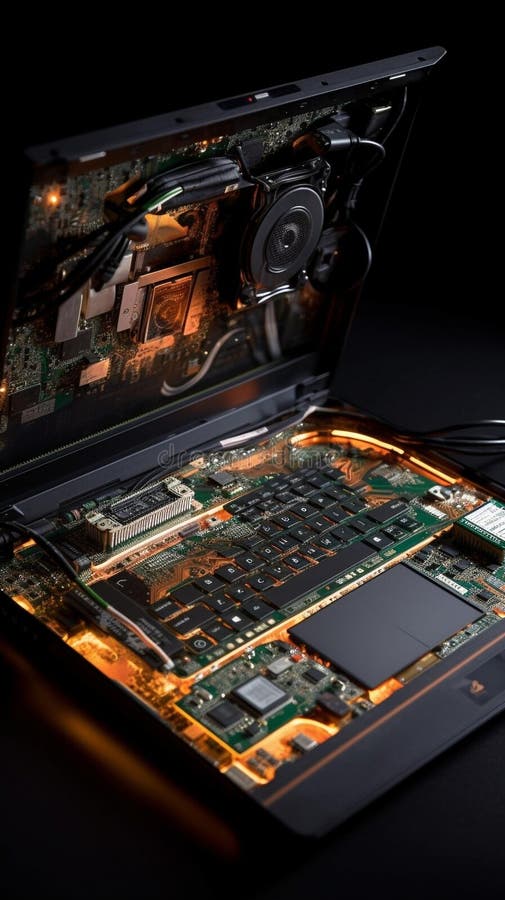 Intricate Circuitry: a Close-Up of a Laptops Inner Workings Stock Photo ...