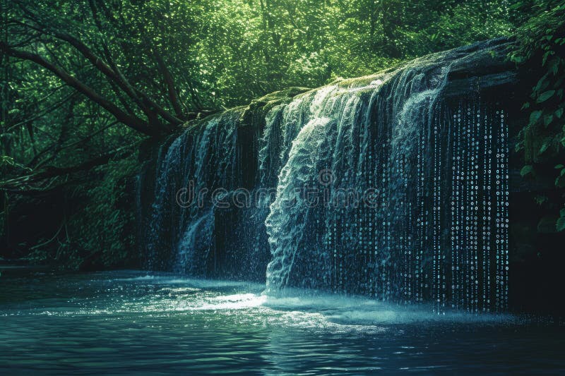 This Stunning Photograph Captures a Powerful Waterfall Surrounded by a ...