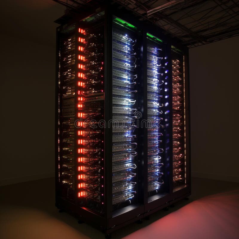 Illuminated Data Center stock illustration. Illustration of ...