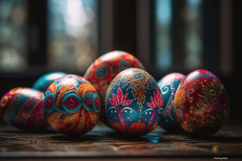 Vibrant Easter Eggs Arrangement on a Neutral Background: a Timeless ...