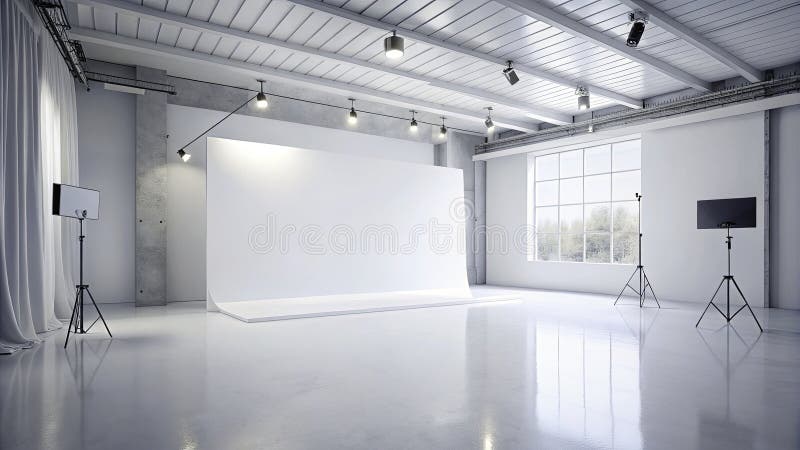 Stunning Photorealistic 3D Rendered White Studio Setup with Clean ...