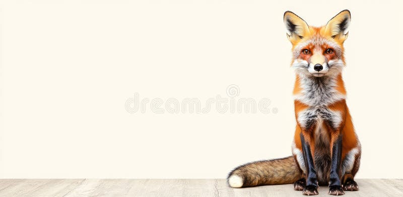 A Stunning Picture of a Red Fox Sitting Proudly with a Muted Background ...