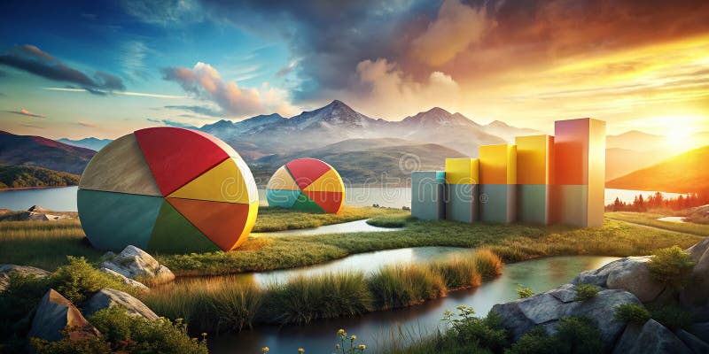 Stunning Pie Chart Visualization Against a Breathtaking Natural ...