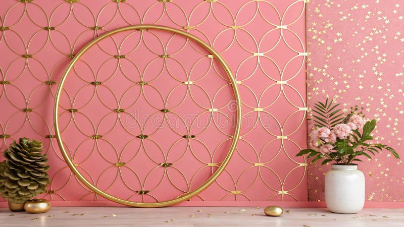 Stunning Pink and Gold Circle Frame Motion Background a 4K Abstract ...