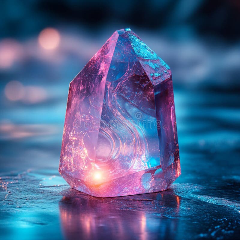 Stunning Pink and Purple Crystal Formation on Reflective Surface with ...