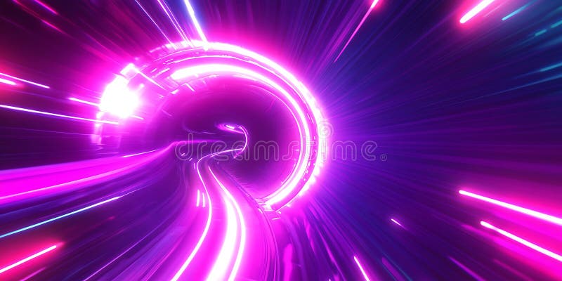 Stunning Pink and Purple Neon Vortex Background Stock Illustration ...