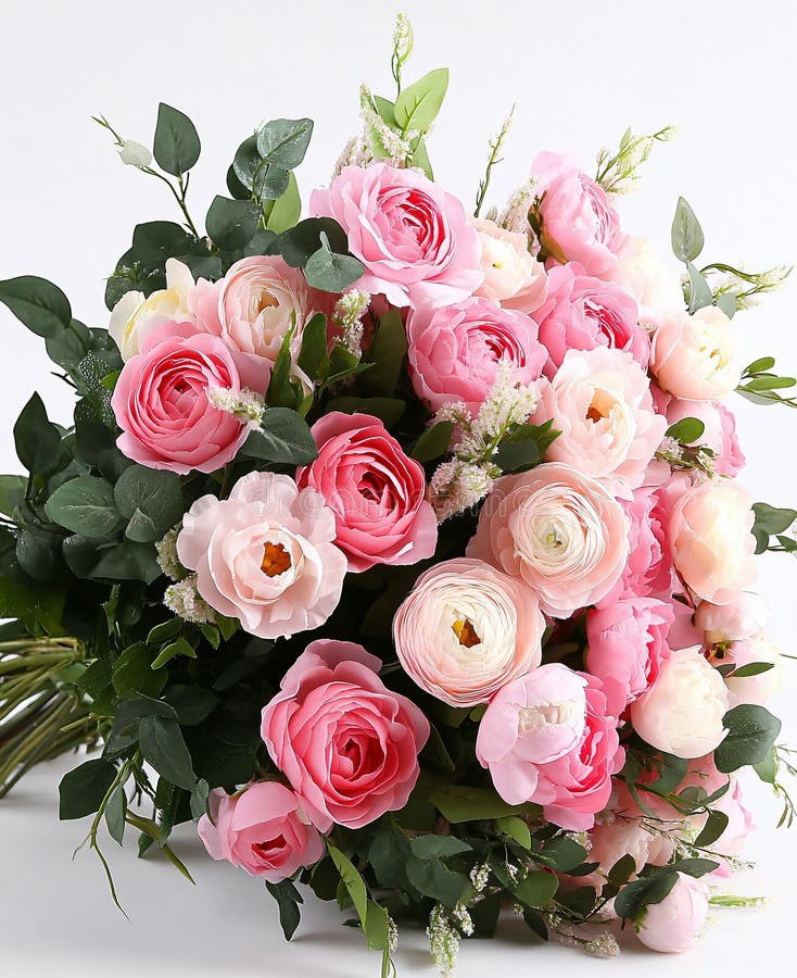 Stunning Pink Ranunculus Bouquet Artificial Flowers High Quality Image ...
