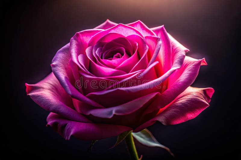 Stunning Pink Rose Silhouette a Dramatic Macro CloseUp of a Backlit ...