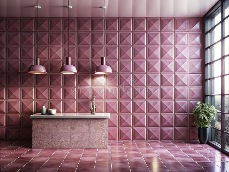Stunning Pink Tile Vector Pattern a Modern Architectural Design for ...