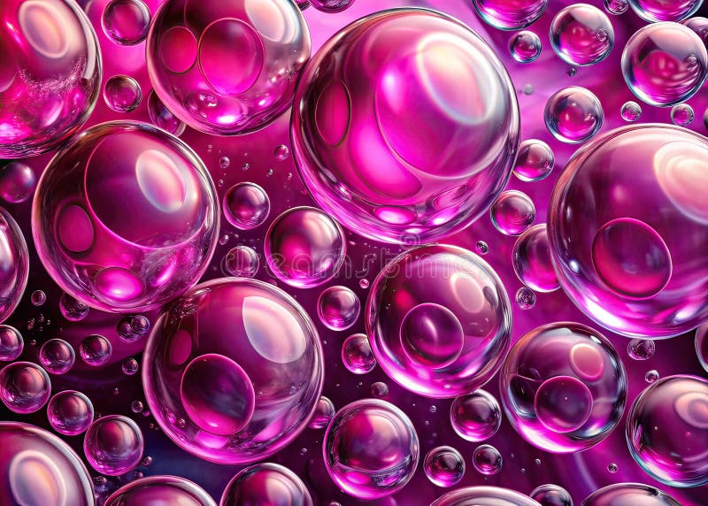 Stunning Pink Water Bubble Panoramic Background a Visually Captivating Abstract Design for ...