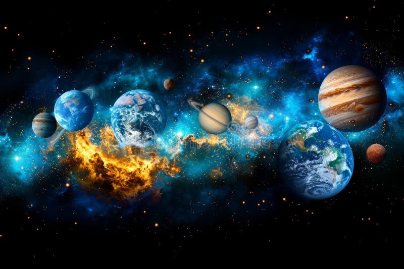 A Stunning Planetary Alignment Showcasing the Eight Planets of Our ...