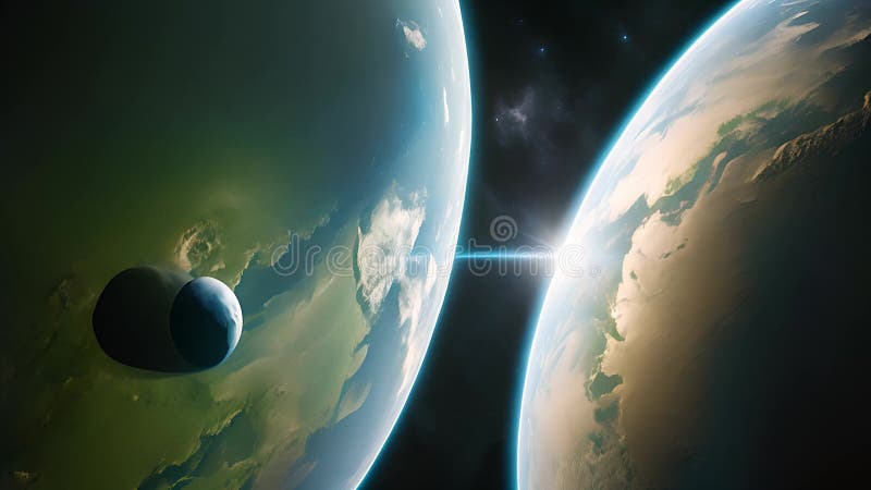 Stunning Planetary System with Multiple Earth-like Planets Stock ...