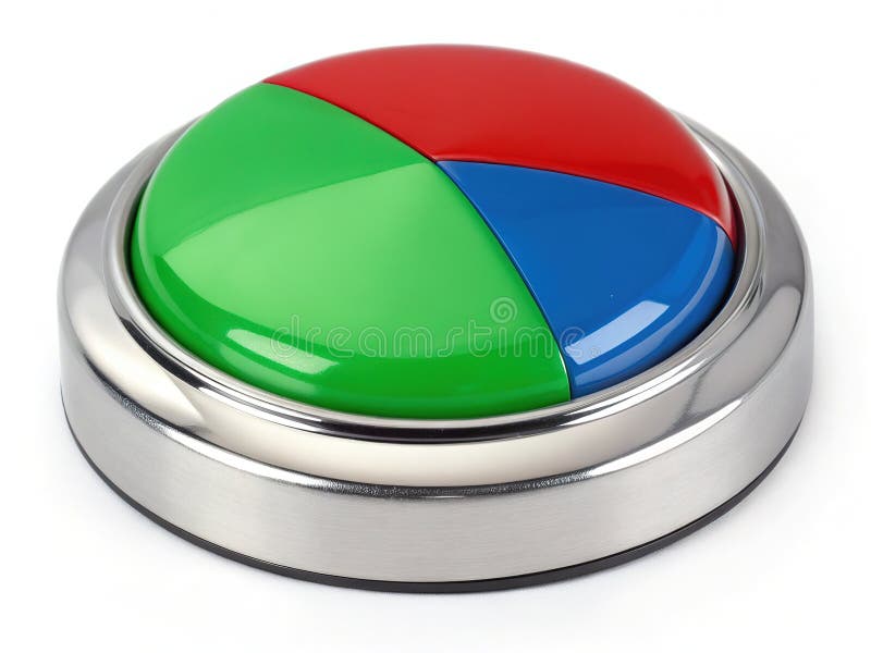 Modern Polished Chrome Round Button a Photorealistic 3D Rendered Design ...