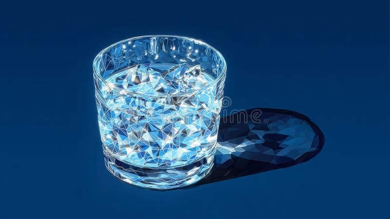 Stunning Polygonal Design of Crystal Glass Filled with Refreshing ...