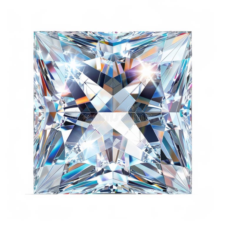 A Stunning Princess-cut Diamond, Exhibiting Sharp, Angular Corners and ...