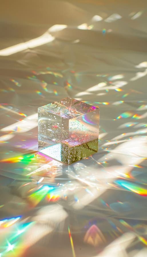 Stunning Prism on Light Background Captivating Colorful Reflections and ...