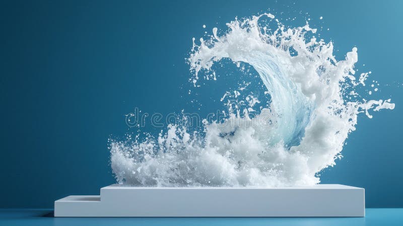 Stunning Product Display Features Podium Showcasing Dynamic Wave of ...