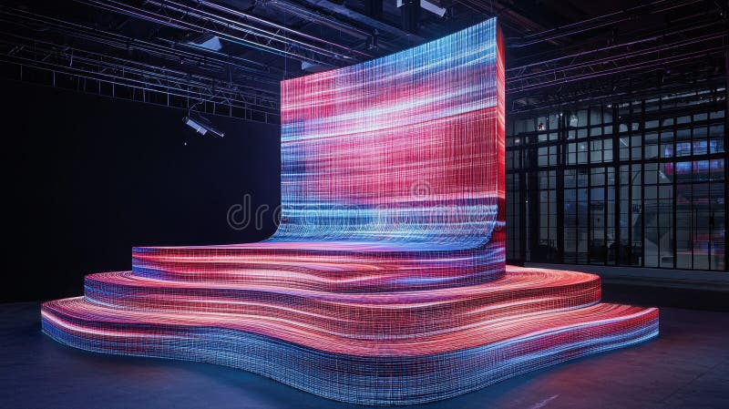 Stunning Product Podium Featuring Vibrant, Flowing Lights Creates ...