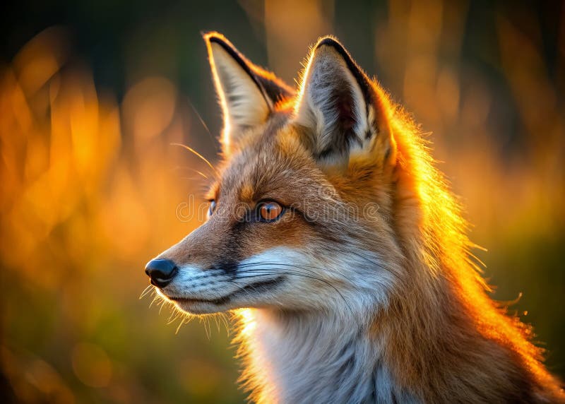 Stunning Profile View of a Fox Head a Masterful Composition Utilizing ...