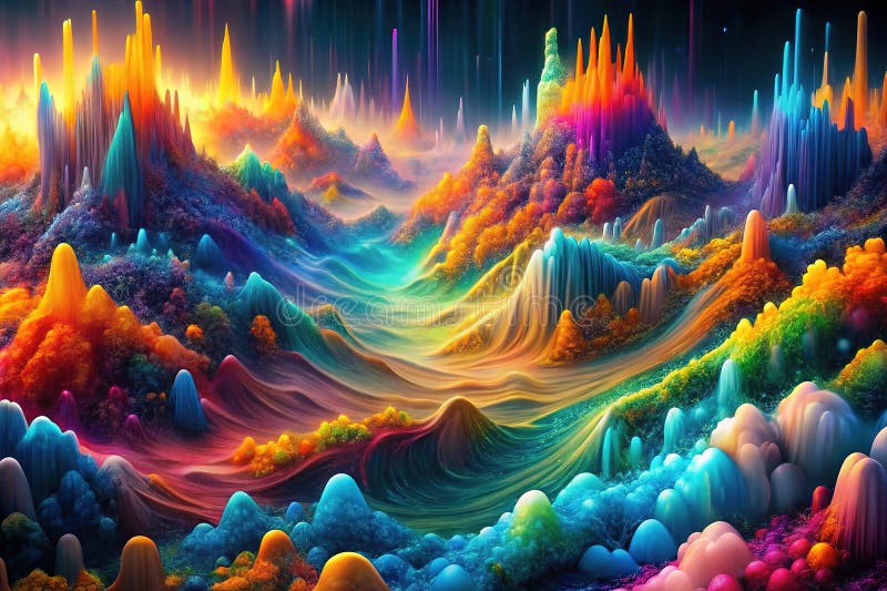 A Stunning Psychedelic AI Data Visualization Surreal Shapes and Colors ...