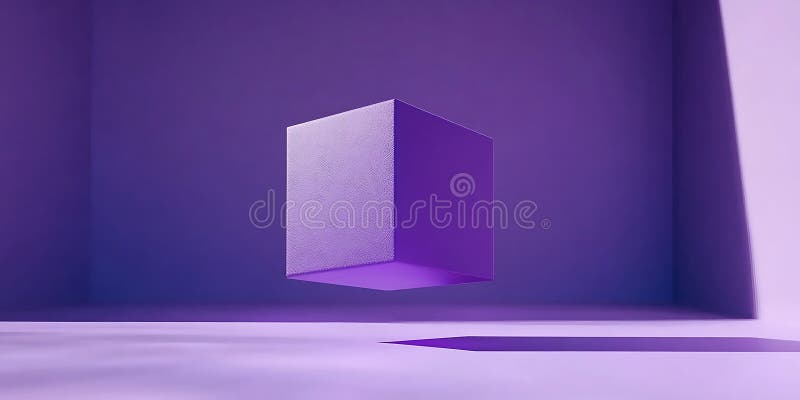 Stunning Purple Abstract 3D Block Minimalist Background Image Stock ...