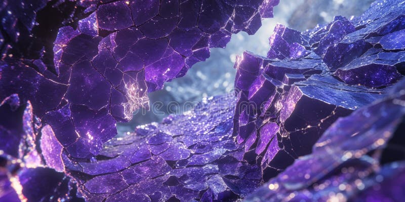 Stunning Purple and Blue Cracked Rock Texture Background. Stock Photo ...