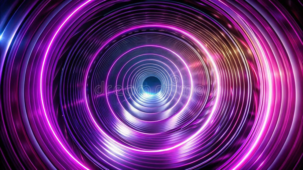 Stunning Purple Light Vortex Tunnel Animation a Captivating Spiraling ...