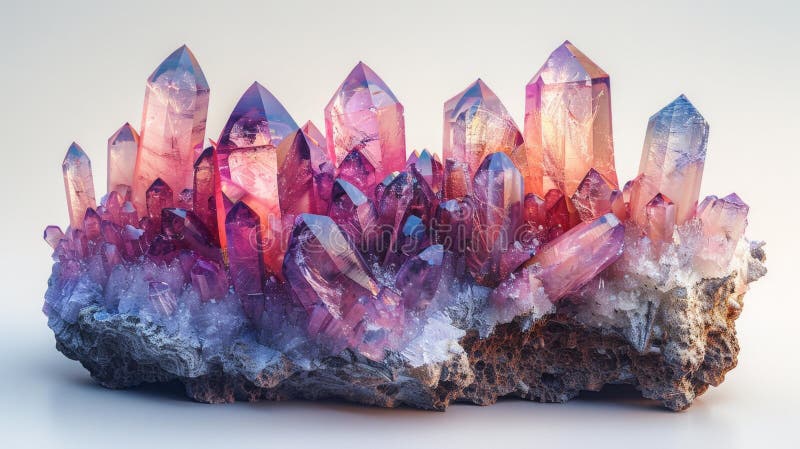 Stunning Purple and Pink Crystal Formation - Generative Ai Stock Illustration - Illustration of ...