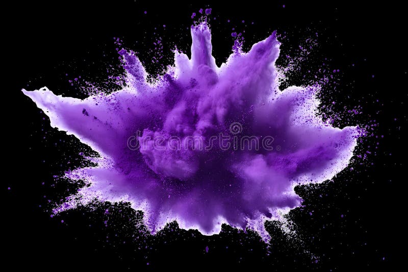 Vibrant Purple Pigment Powder Explosion White Background Creative ...