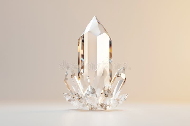 A Stunning Quartz Crystal Towers, Reflecting Light through Its Facets ...