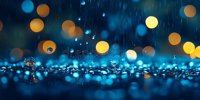 Stunning Rain Lights Bokeh Background Image Stock Illustration ...