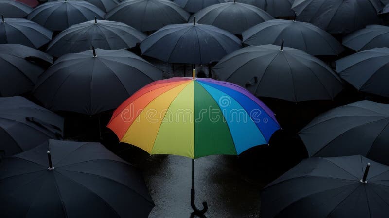 Stunning Rainbow Arches Gracefully Across the Sky after a Light Rain Stock Illustration ...