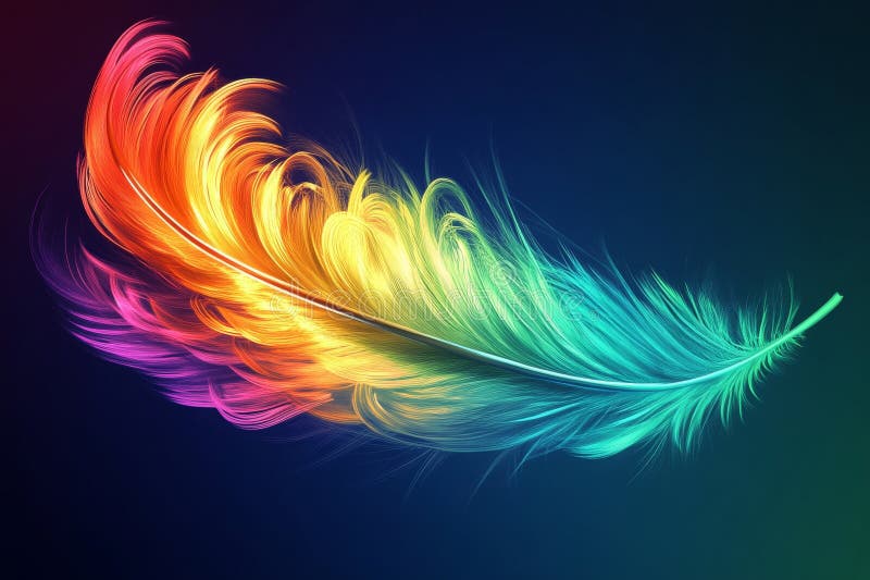 Stunning Rainbow Feather Design Stock Illustration - Illustration of ...