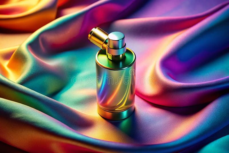 Stunning Rainbow Gradient Perfume Atomizer on Luxurious Silk Fabric a ...