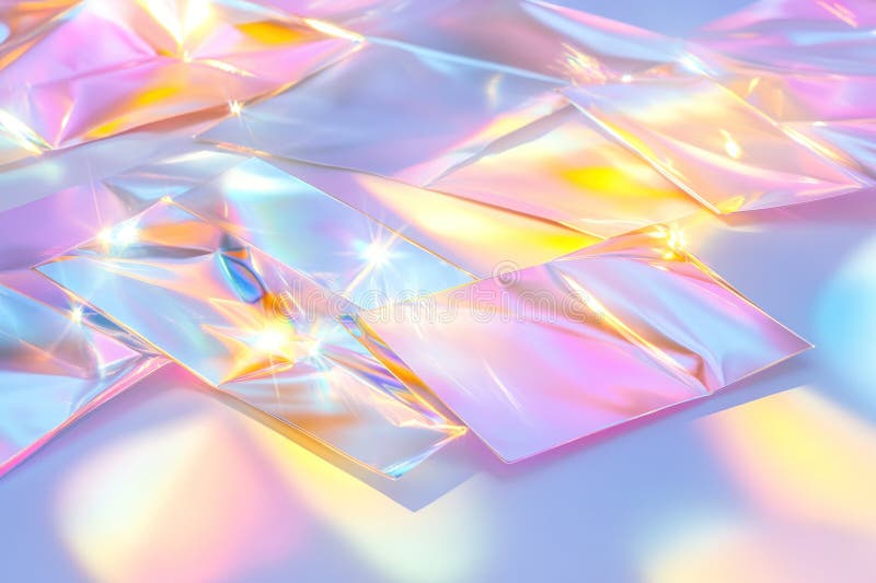 Rainbow Holographic Abstract with Blurred Light Refraction and Colorful ...