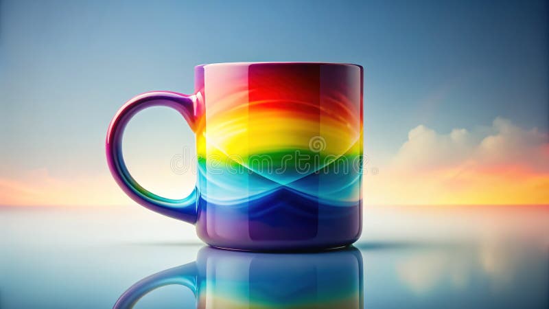 Stunning Rainbow Infinity Loop Mug a Vibrant Double Exposure Design for ...
