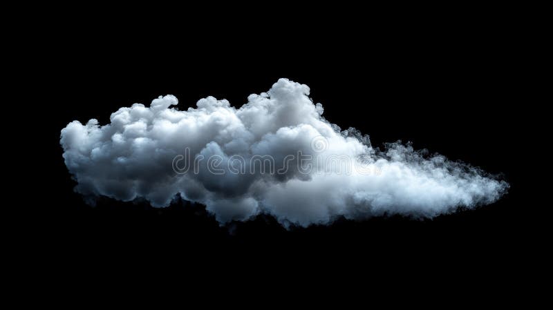 Realistic Cloud Formation on Black Background for Creative Projects ...