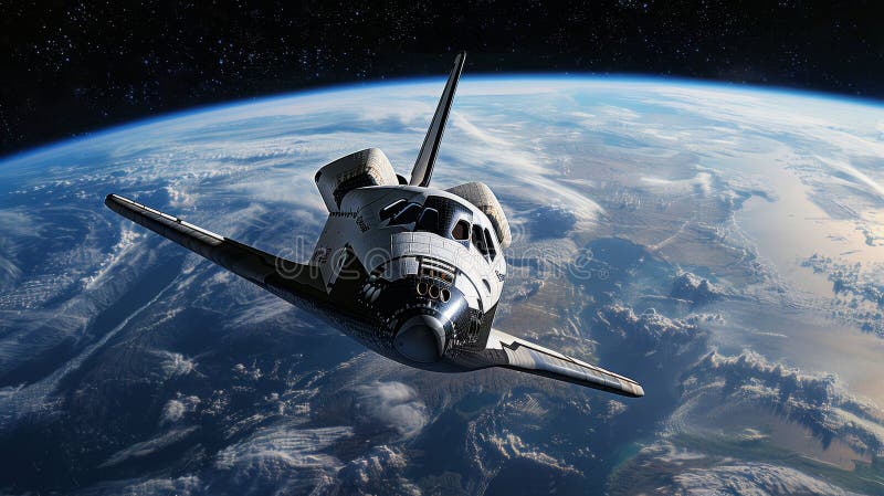 A Stunning Realistic Depiction of a Space Shuttle Orbiting Earth Amidst ...