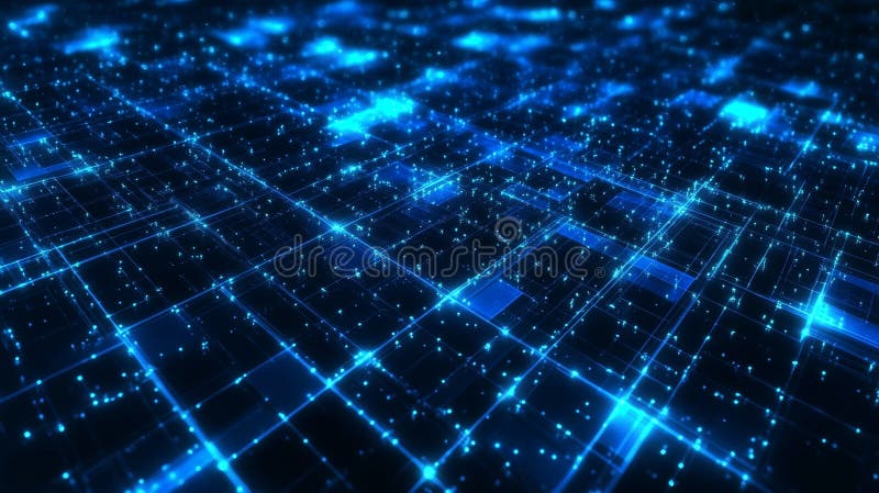 Stunning Realistic Image of a Blue Digital Grid Background with ...